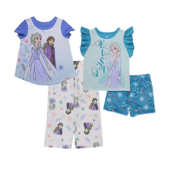 Pajamas | Disney Princess Anna Queen Elsa Pajamas 4 Piece Pjs Set Pant ...